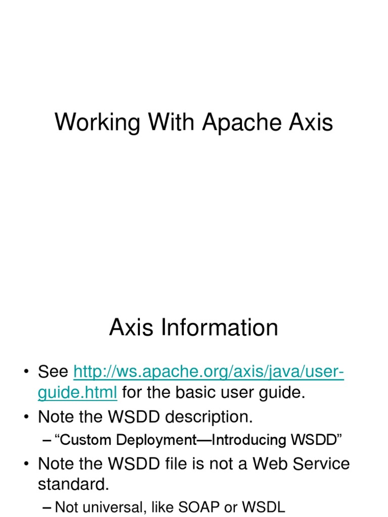 Working With Apache Axis Pdf Java Programming Language Java 