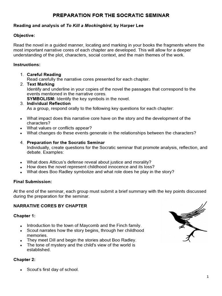 Socratic Seminar Prep for Mockingbird | PDF | To Kill A Mockingbird