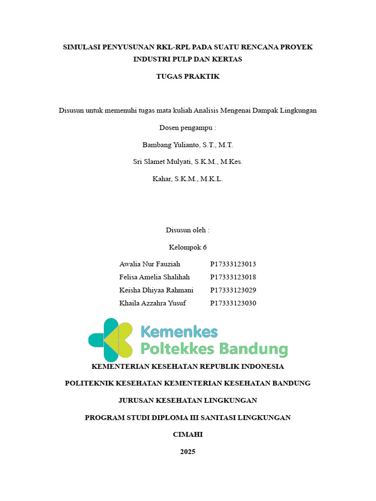 Simulasi RKL-RPL Proyek Pulp Kertas | PDF