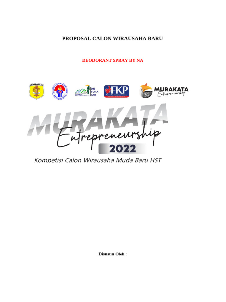 Proposal Usaha Deodorant Spray By NA | PDF