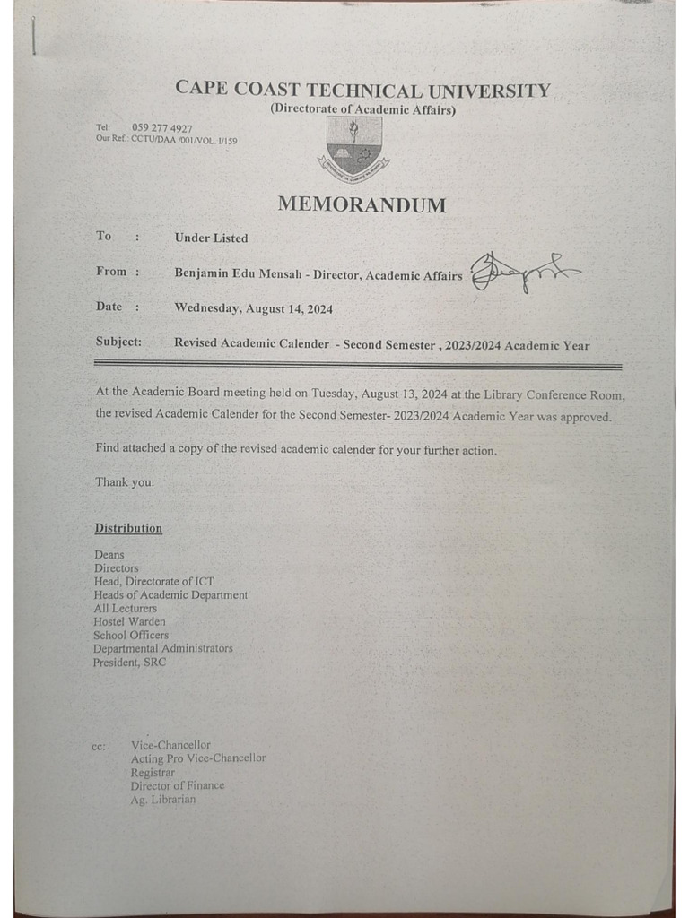 Revised Academic Calendar | PDF