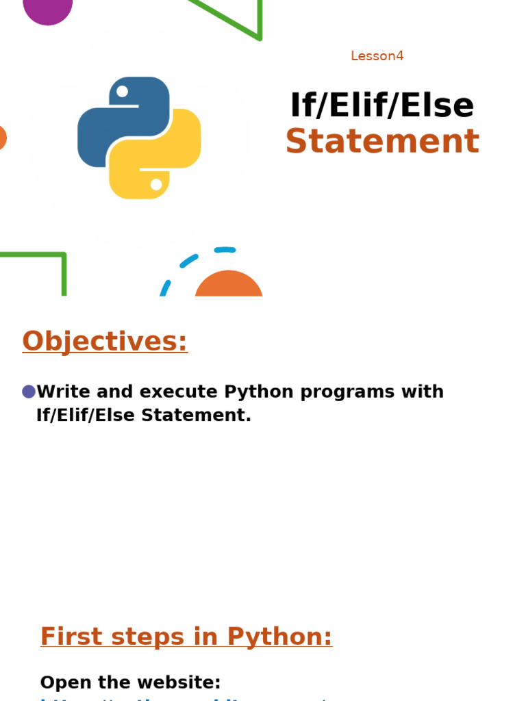 If Else Elif Statement | PDF | Software Engineering | Computer Programming