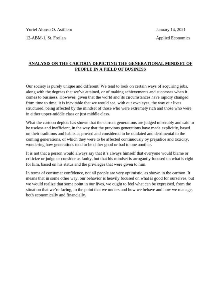 Applied Economics Cartoon Editorial Analysis | PDF