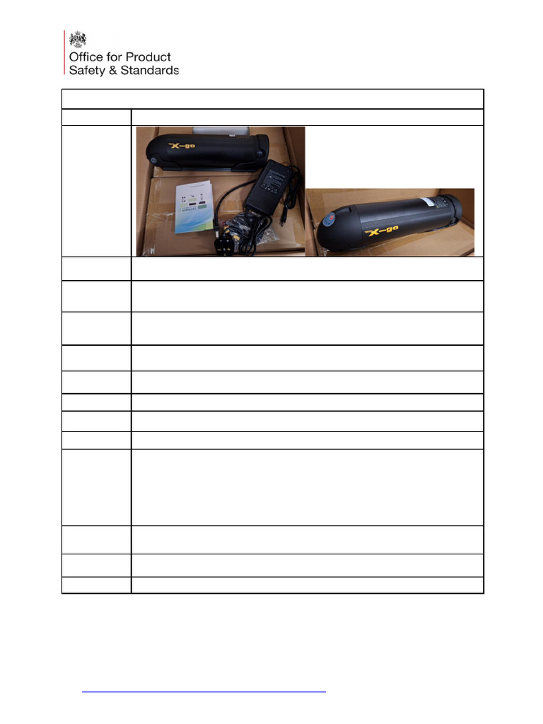 2407 0018 Product Safety Report Xgo Ebike Battery | PDF