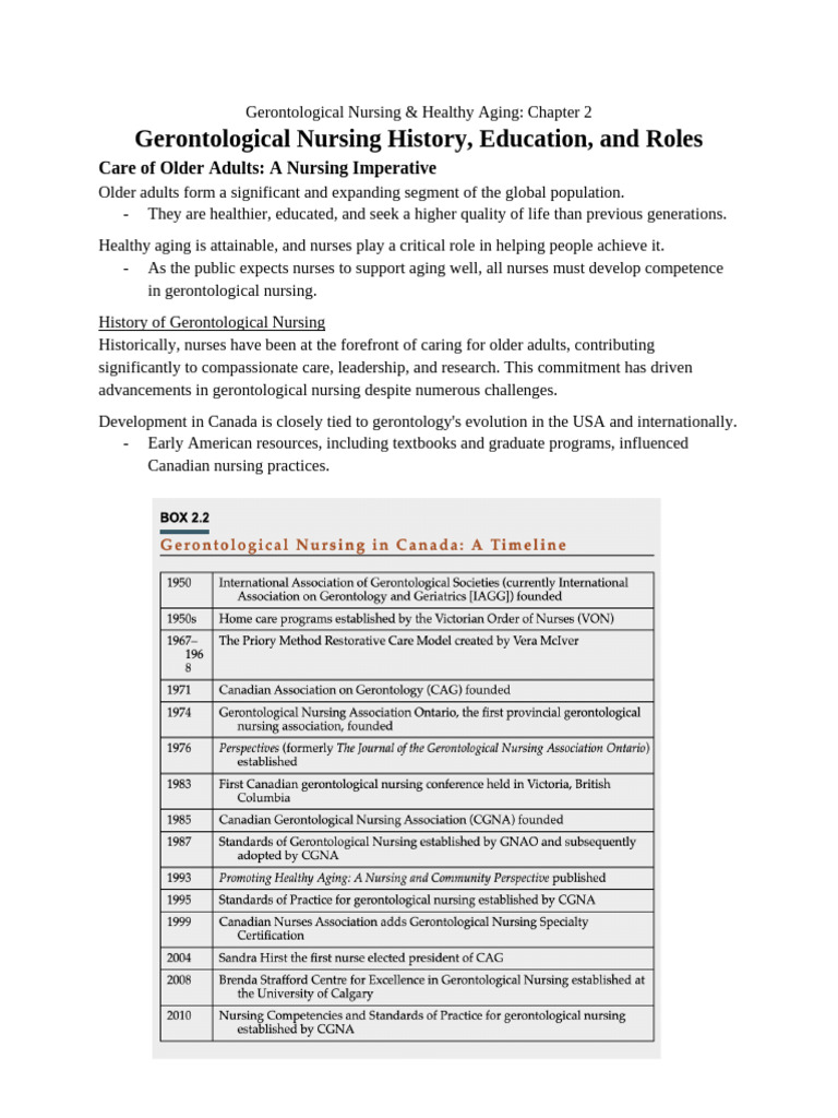 Chapter 2_ Gerontological Nursing History, Education, And Roles (Gerontological Nursing ...