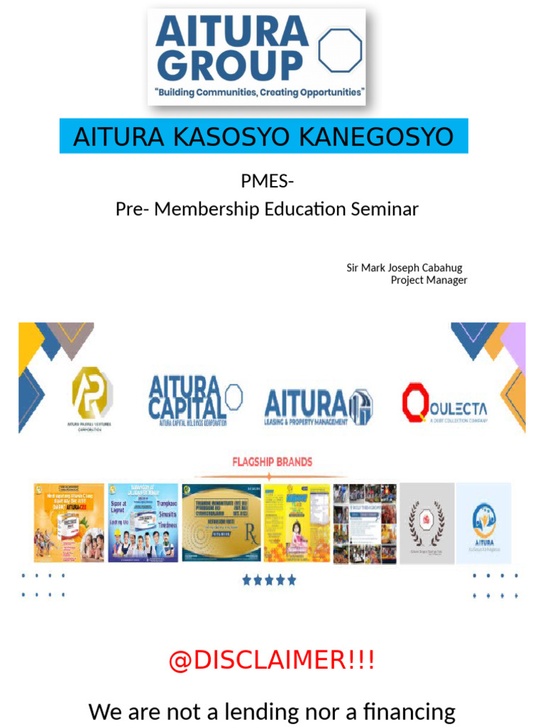 Aitura Kasosyo Kanegosyo Seminar | PDF | Venture Capital | Corporate ...