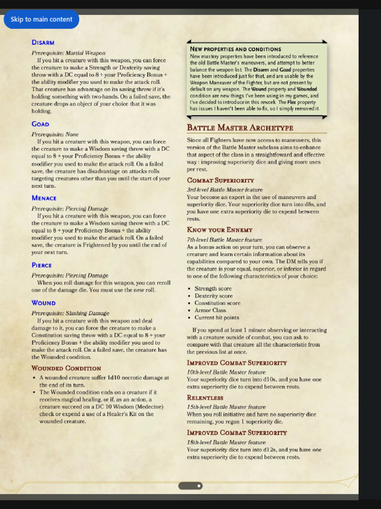 5.5 Weapon Mastery Rework 3 | PDF