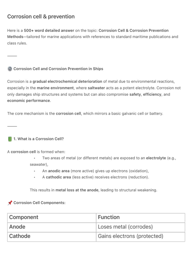 Corrosion Cell & Prevention | PDF | Corrosion | Anode