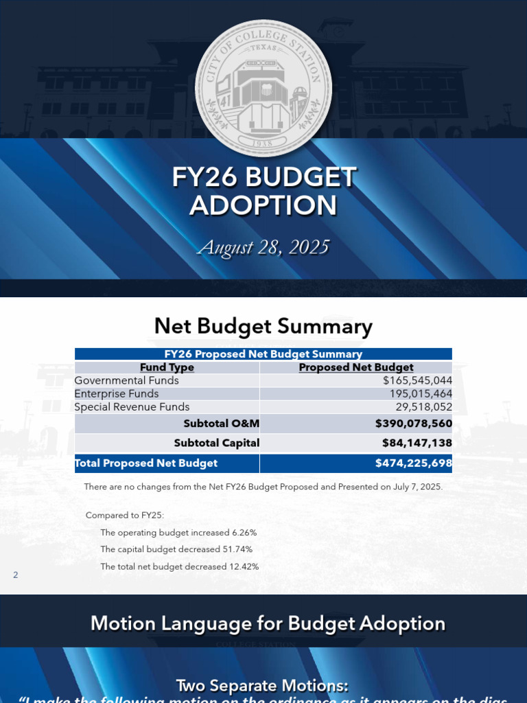 FY 26 Budget Adoption | PDF