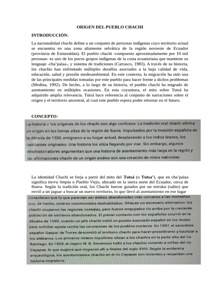 Origen y cultura del pueblo Chachi | PDF | Ecuador