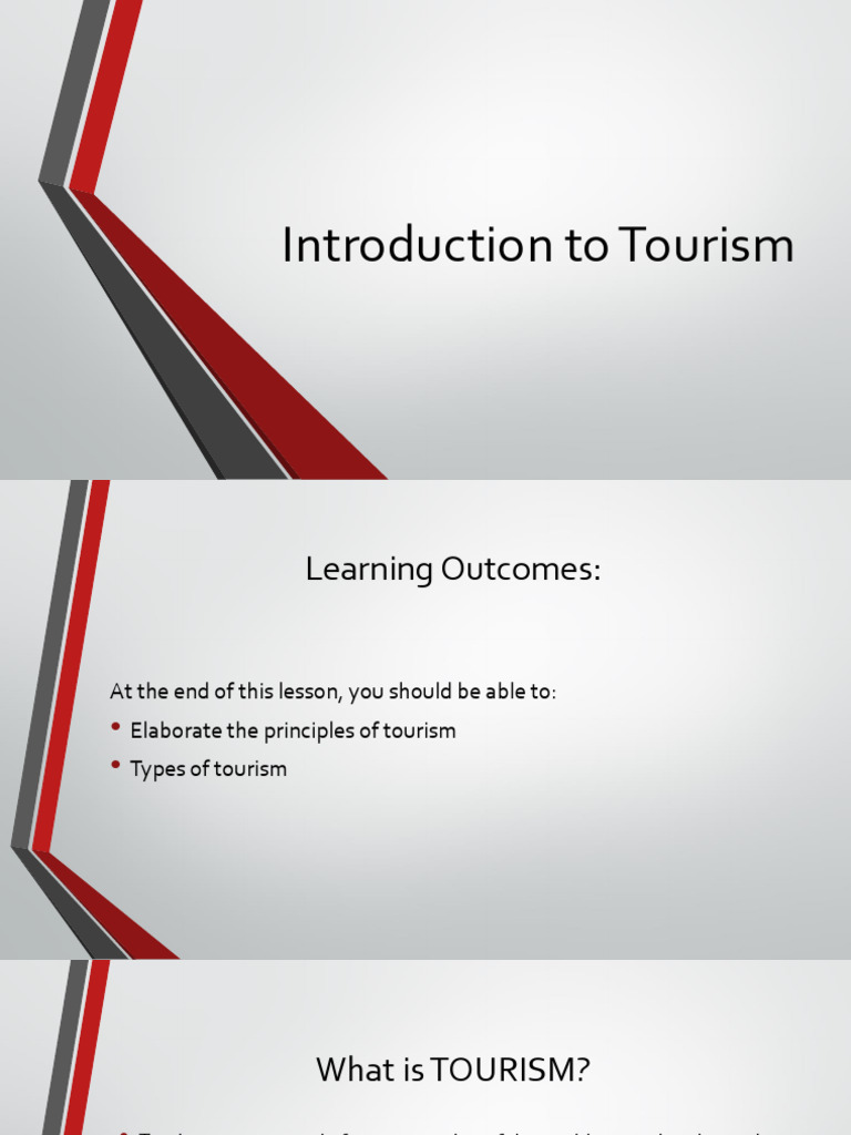 LEsson 2 Introduction To Tourism | PDF | Tourism | Hotel