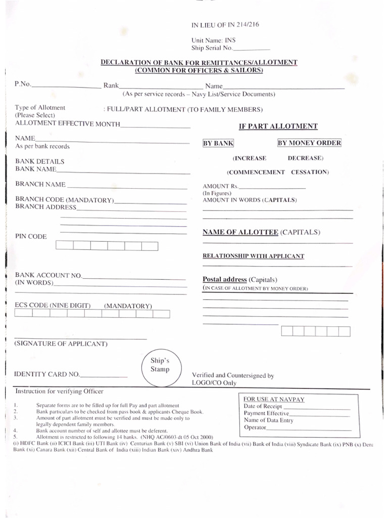 Bank Allotment | PDF