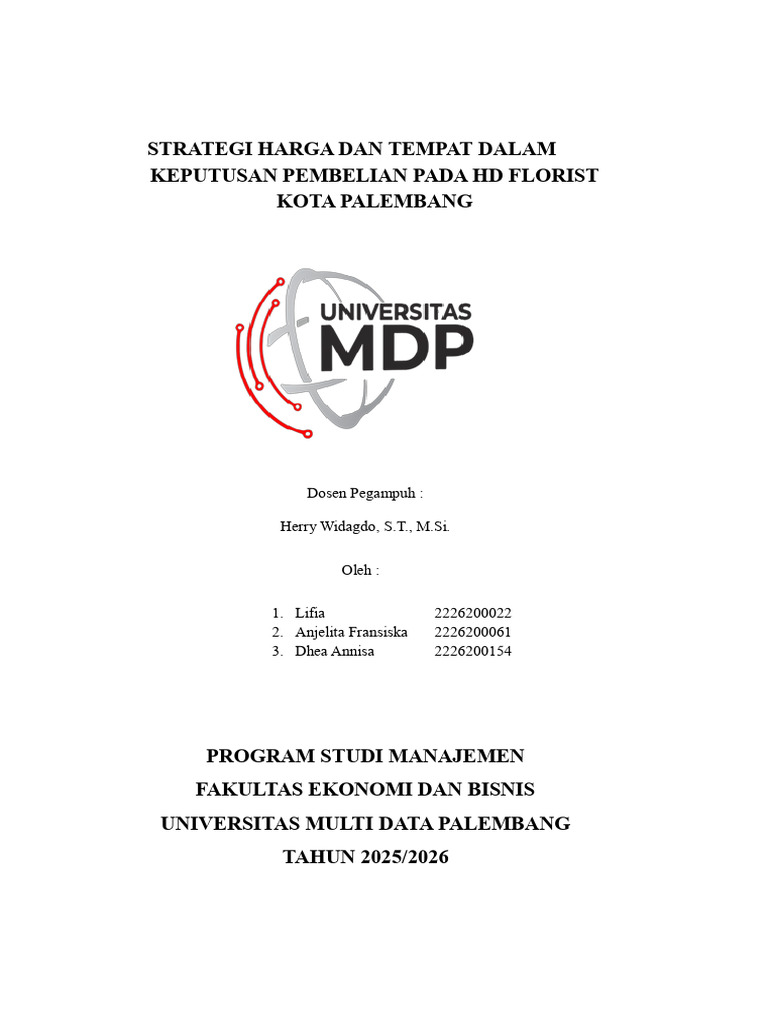 Strategi Harga dan Tempat HD Florist | PDF