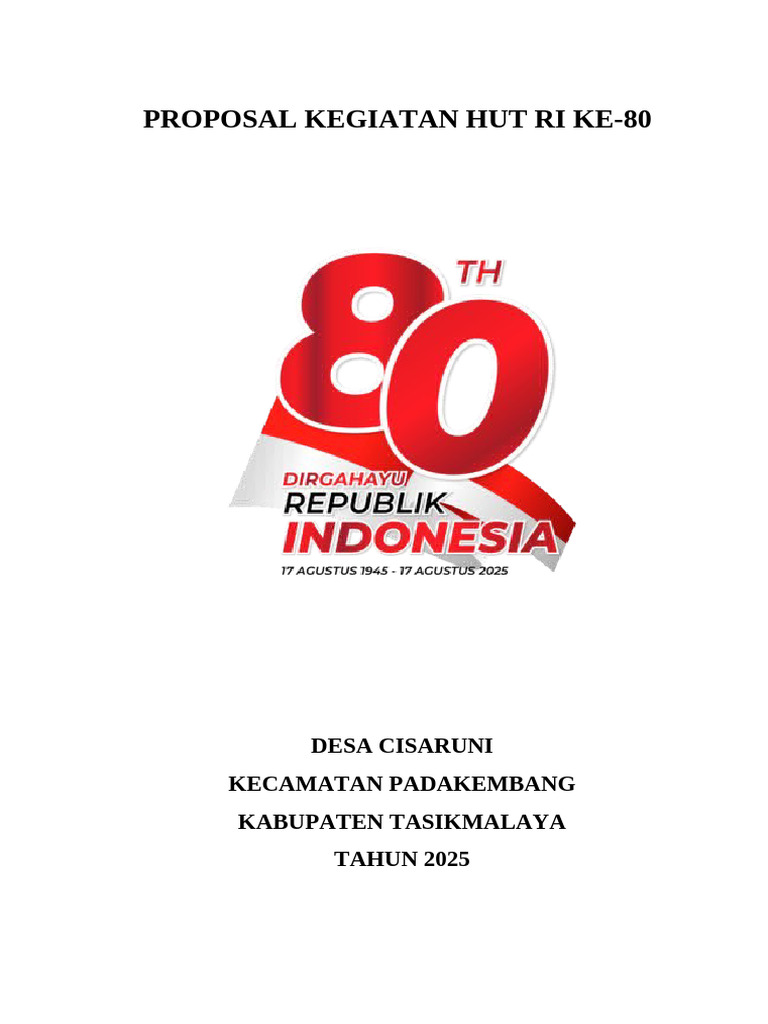 Proposal Kegiatan HUT RI ke-80 Cisaruni | PDF