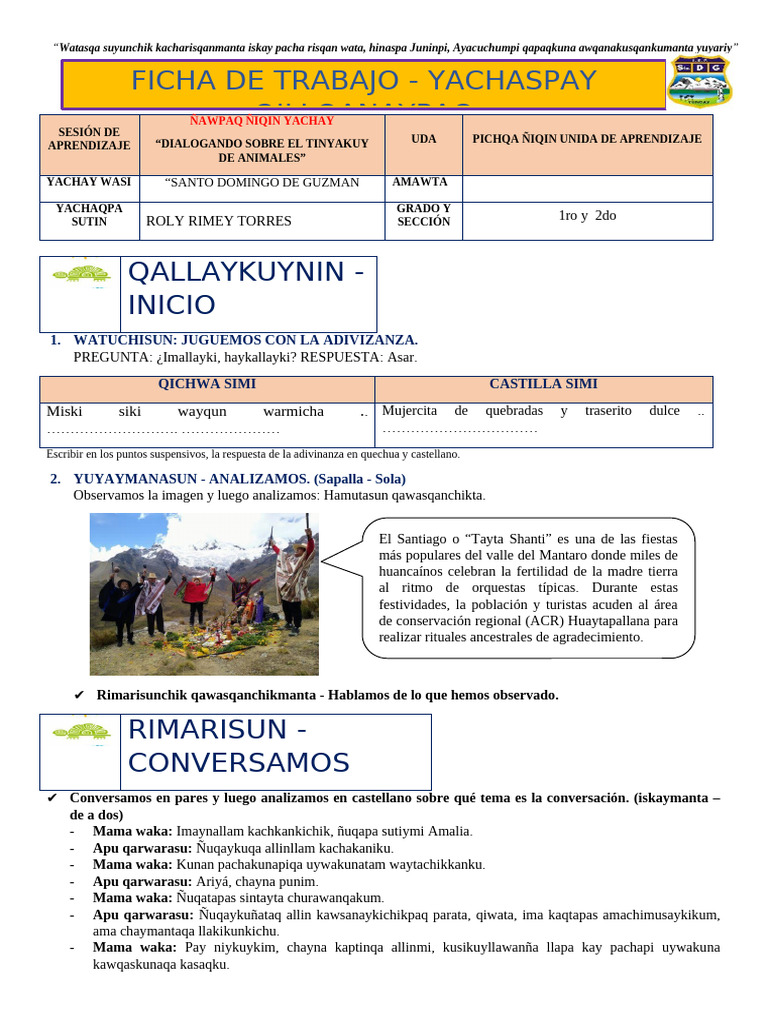 Ficha de Trabajo 01 - Sesion 01 - Uda 05 | PDF