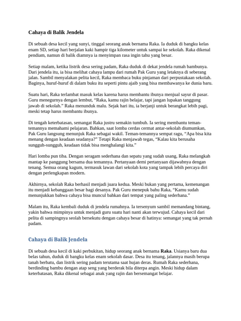 Cahaya Di Balik Jendela | PDF