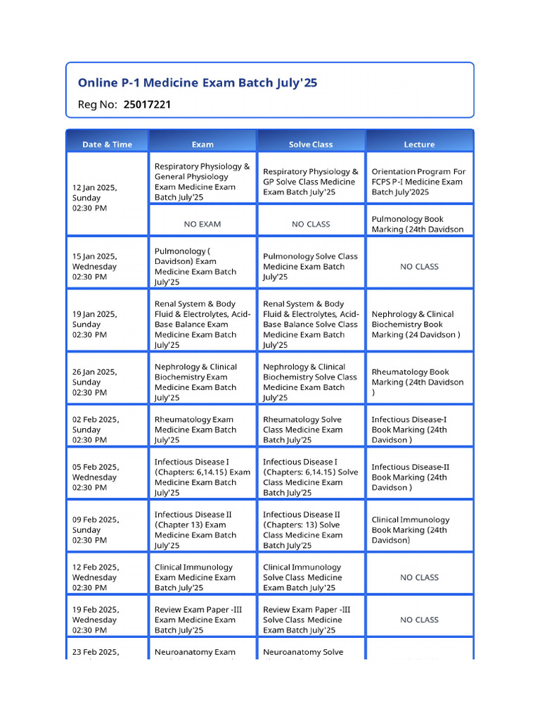 Course Schedule | PDF