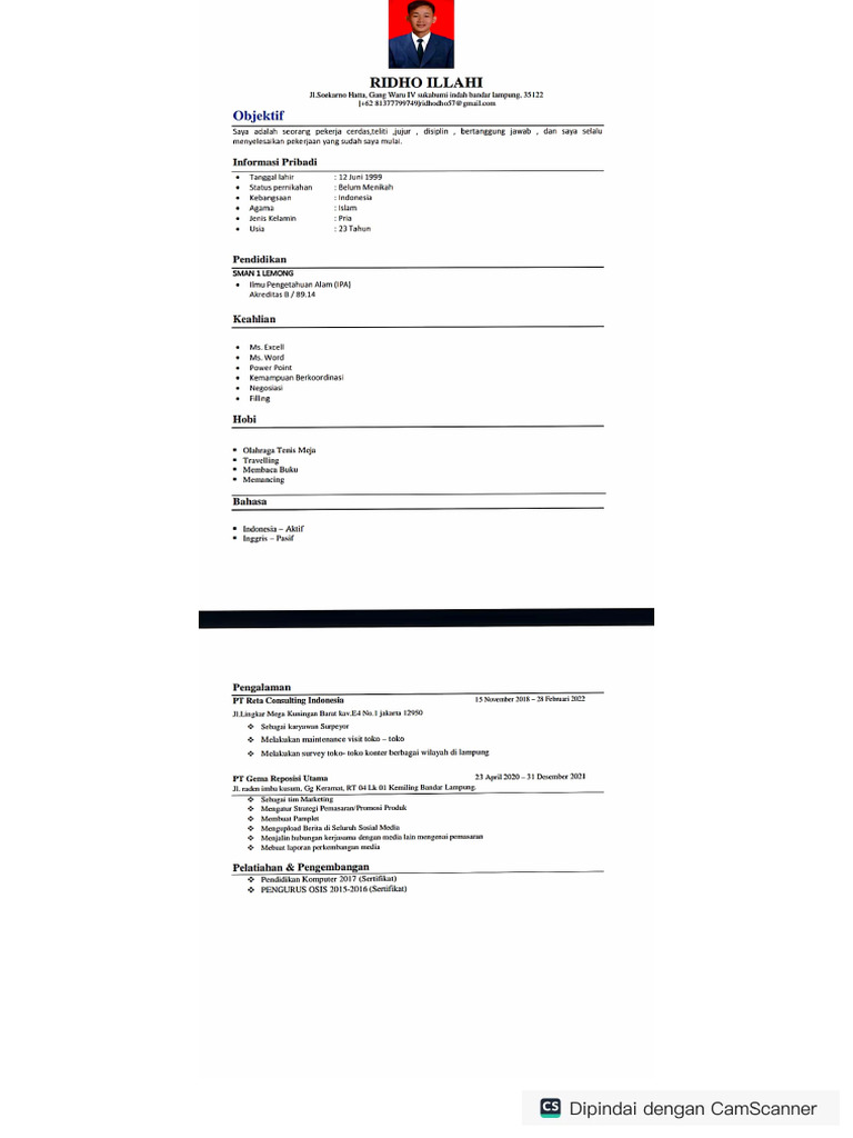 Ijazah Dan CV Ridho | PDF