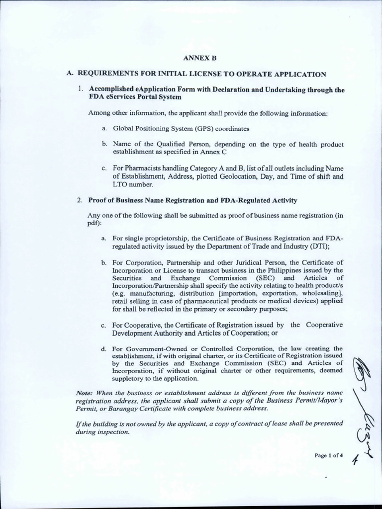 FDA LTO Application ANNEX-B-2 | PDF