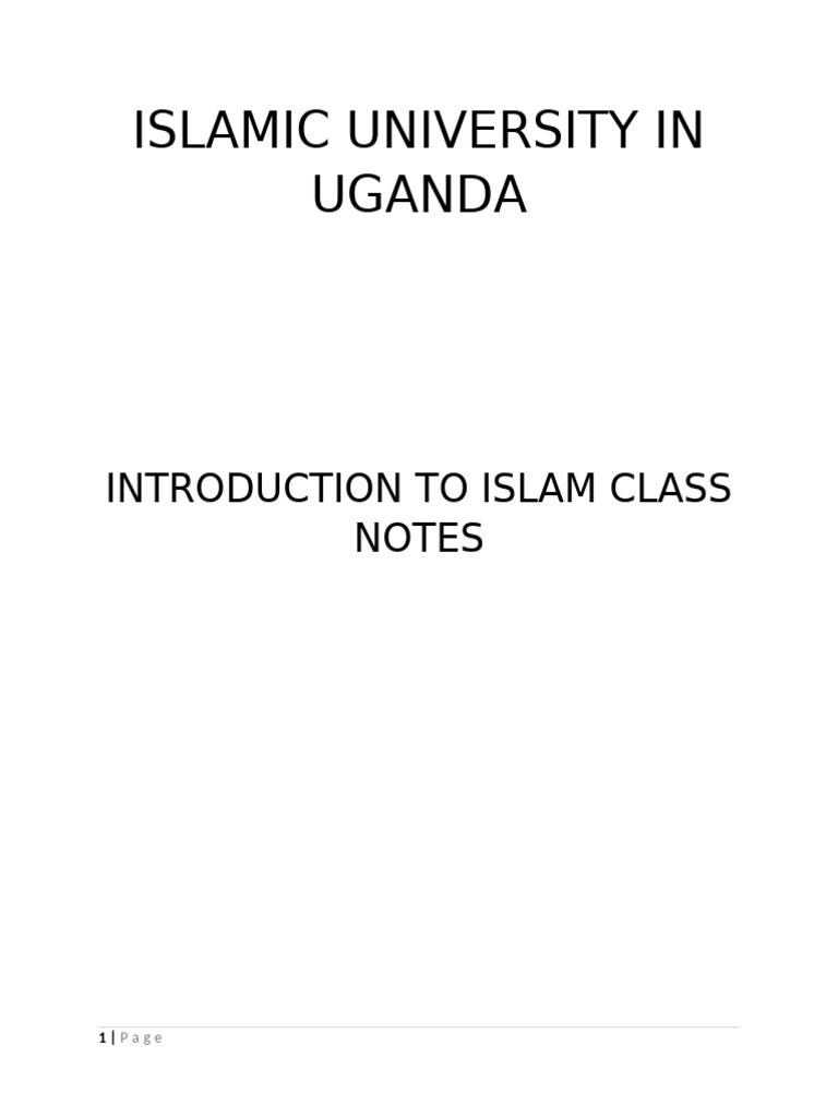 Introduction to Islam Class Notes | PDF | Muhammad | Umar