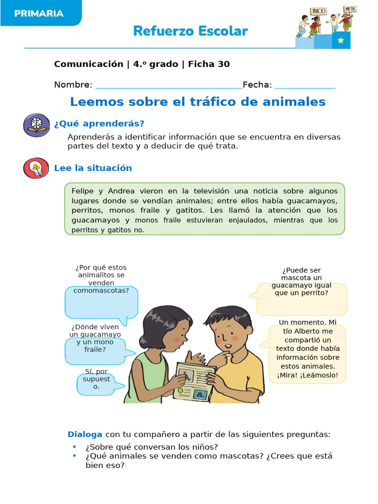 Leemos Sobre El Tráfico de Animales | PDF | Póster