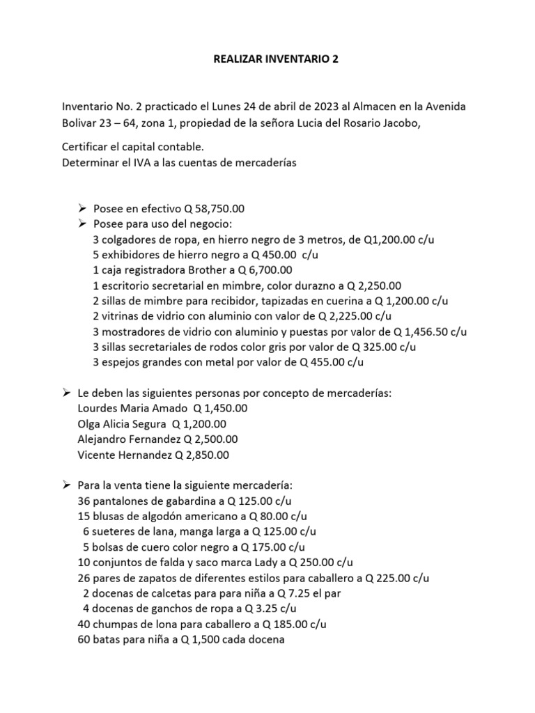 Inventario 2 | PDF