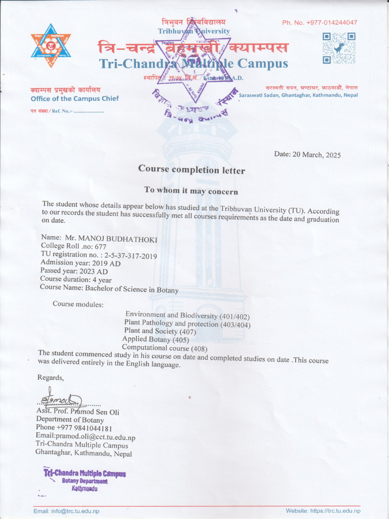 Course Completion Letter SAMPLE | PDF