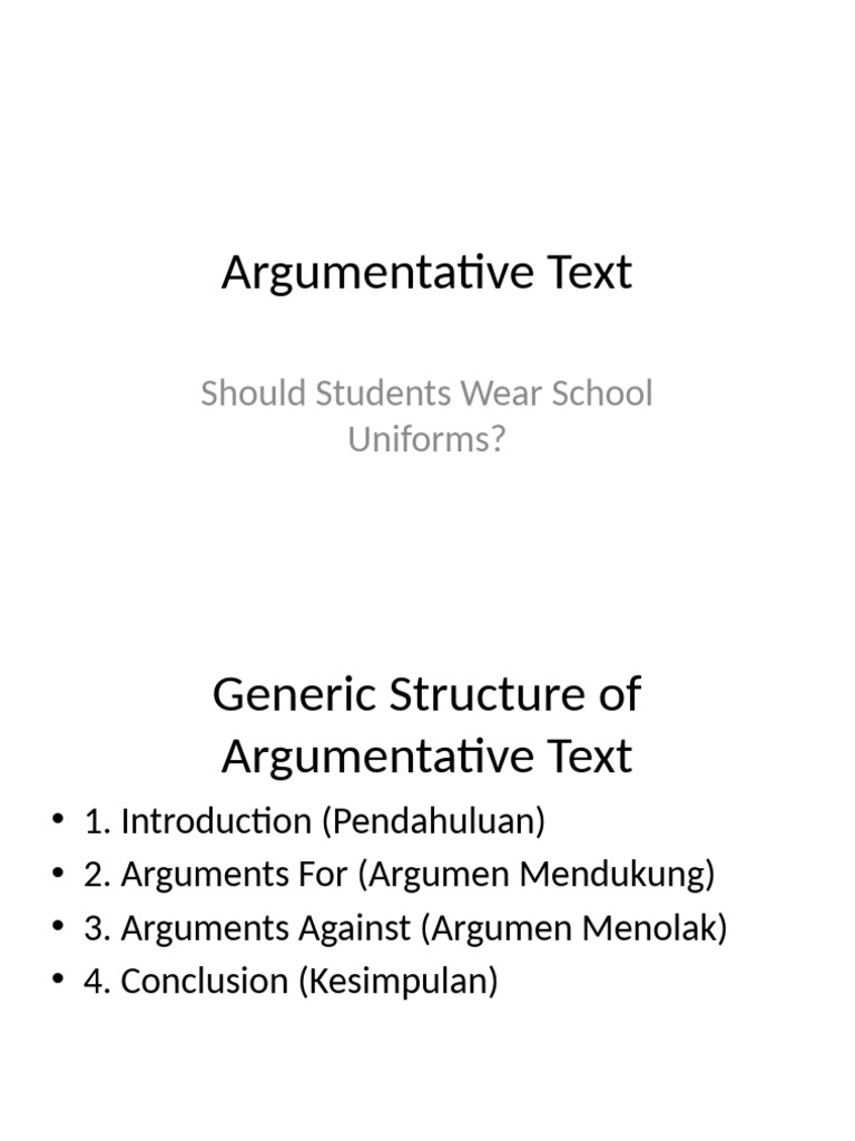 Argumentative Text School Uniforms | PDF