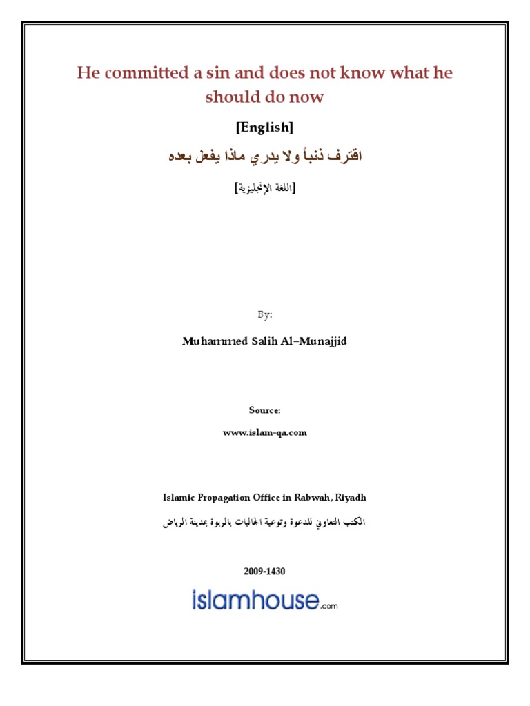 En He Committed A Sin and Does Not Know What He Should Do Now | PDF ...