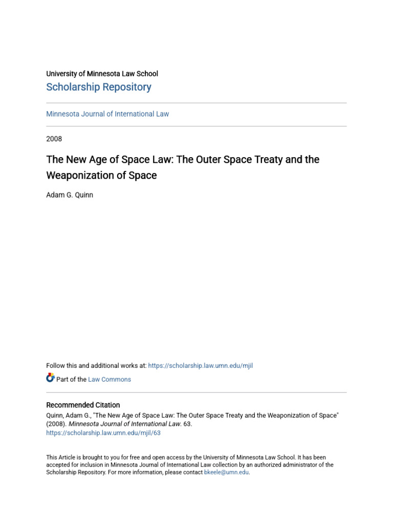 Space Law and Weaponization Issues | PDF | Antarctica | Treaty