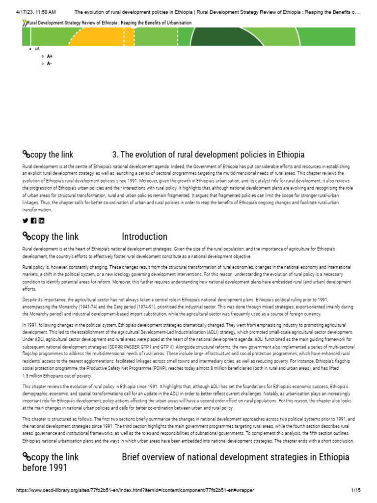 The Evolution of Rural Development Policies in Ethiopia Rural ...