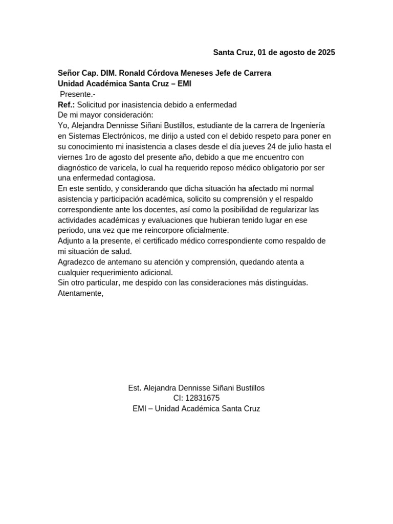 Carta Solicitud EMI | PDF