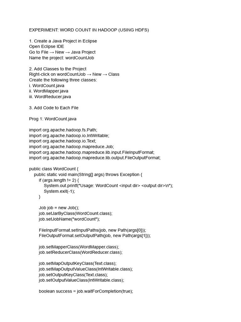 Bda-Wordcount 250805 135324 | PDF | Apache Hadoop | Map Reduce