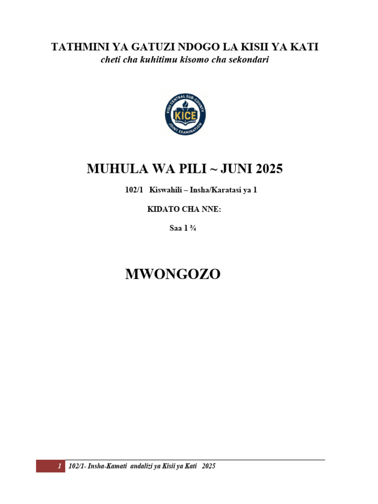 Kisw PP1 MS | PDF
