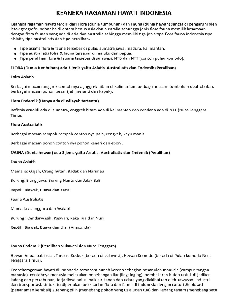 Rangkuman Keaneka Ragaman Hayati Indonesia Sugi - Docx 20250518 110757 ...