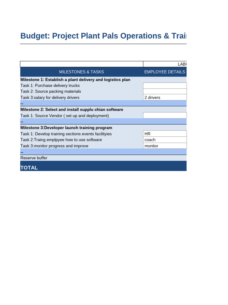 Activity Template - Project Budget | PDF