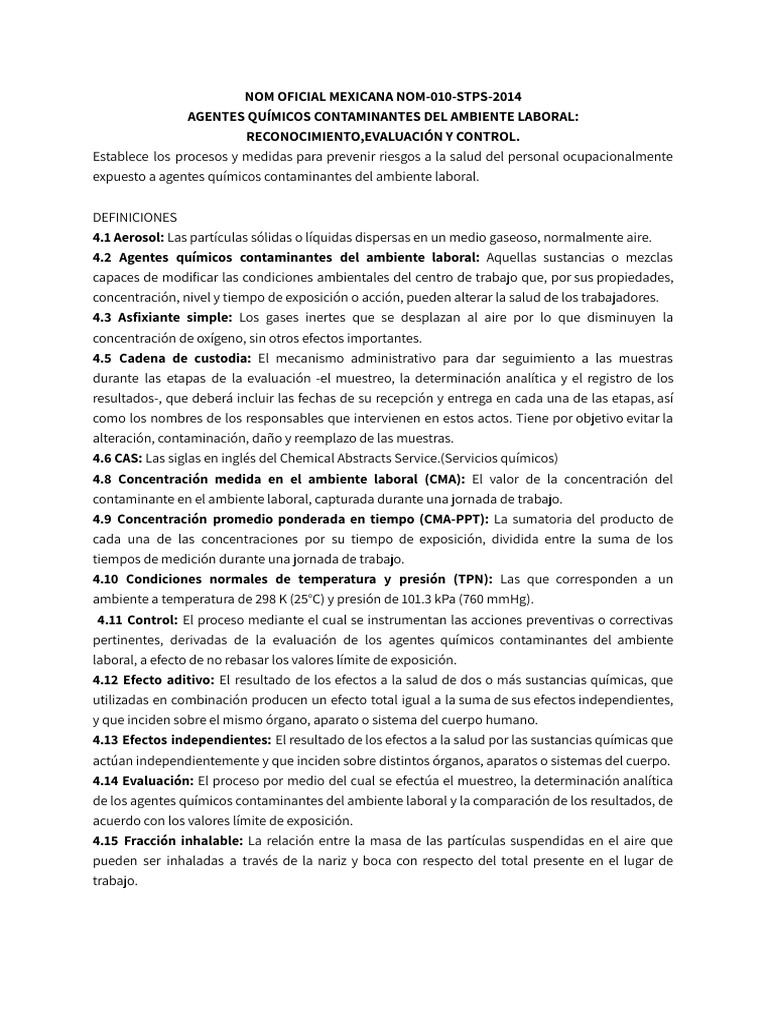 EXAMEN MT(NOM 010-011-012 STPS) | PDF | ruido | Sonido