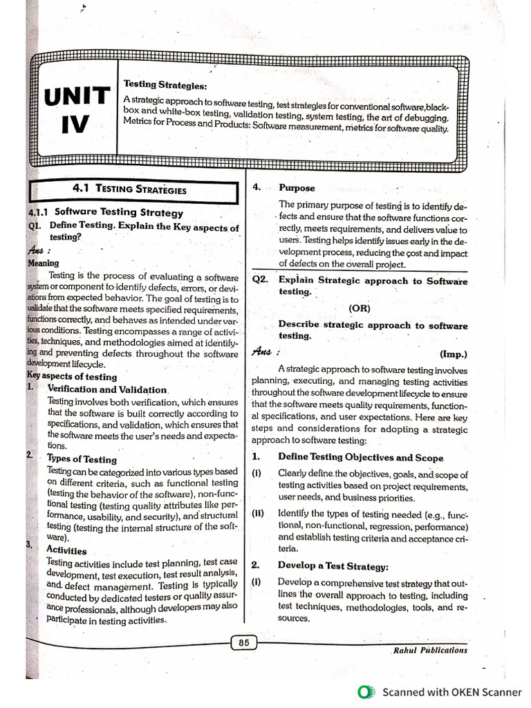Software Engineering Unit 4 | PDF