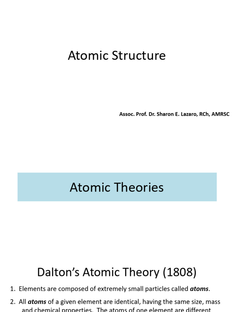 1 Atomic Structure-Student | PDF | Ion | Atomic Orbital