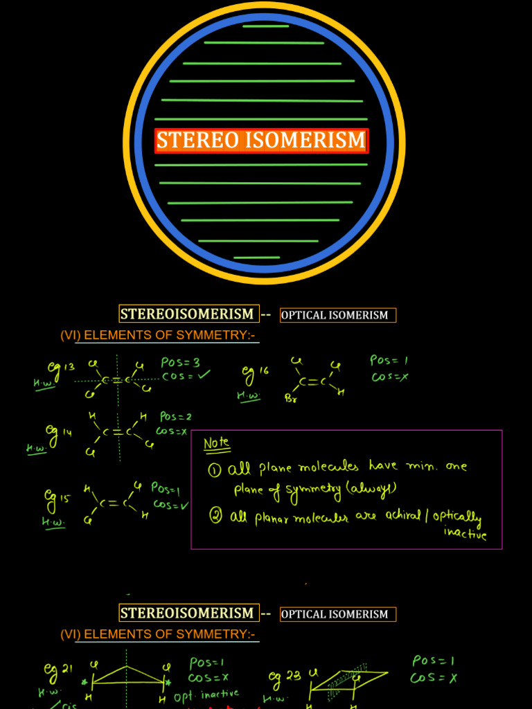 STEREOISOMERISM L-6 (Enantiomers, Diastereomers, Meso Comp., Racemic ...