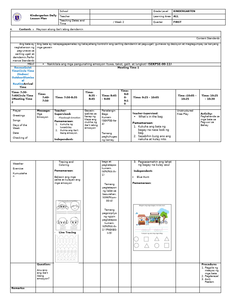 Kinder New DLL Week2 Day4 | PDF