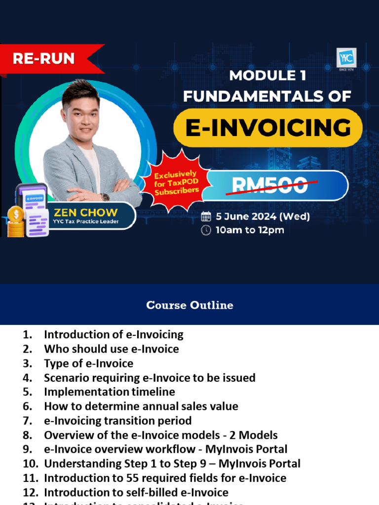 Module 1 - Fundamental of E-Invoicing en (Re-Run) | PDF | Invoice | Taxes