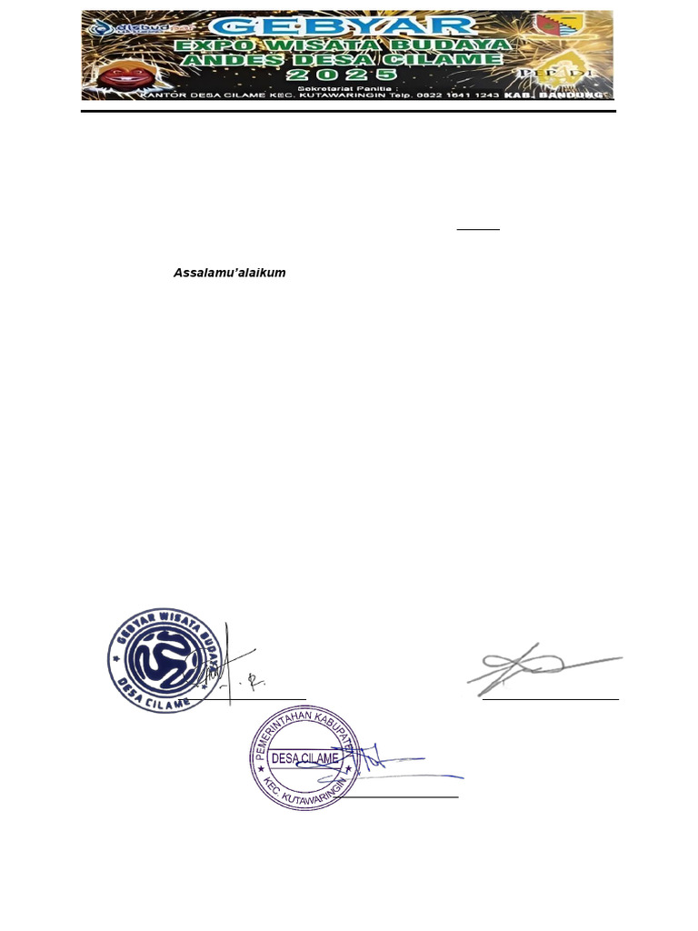 Undangan Gebyar Wisata Budaya Ds Cilame | PDF