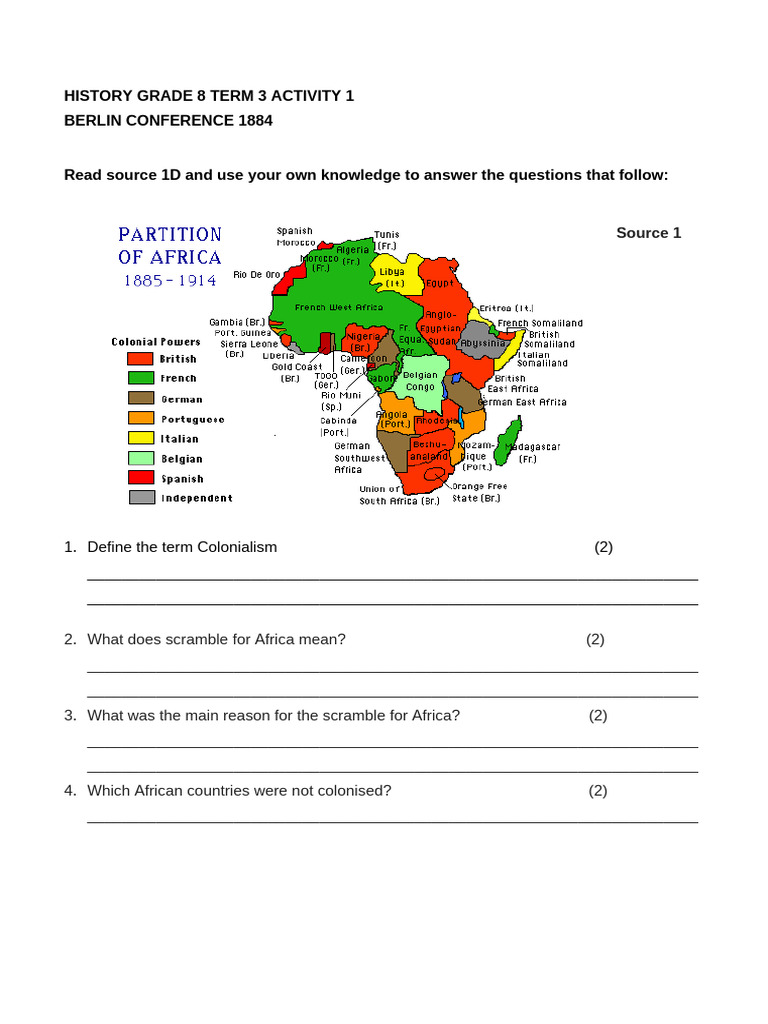 Berlin Conference 1884: Scramble for Africa | PDF | Imperialism ...