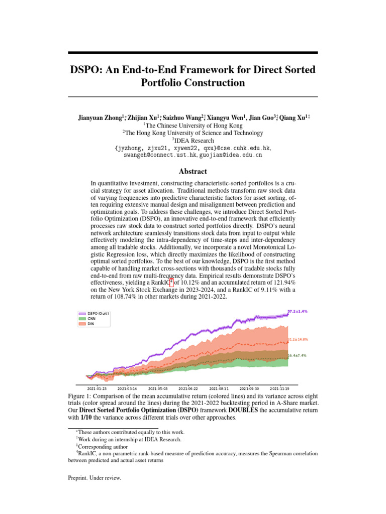 Direct Sorted Portfolio Optimization Framework | PDF | Deep Learning ...