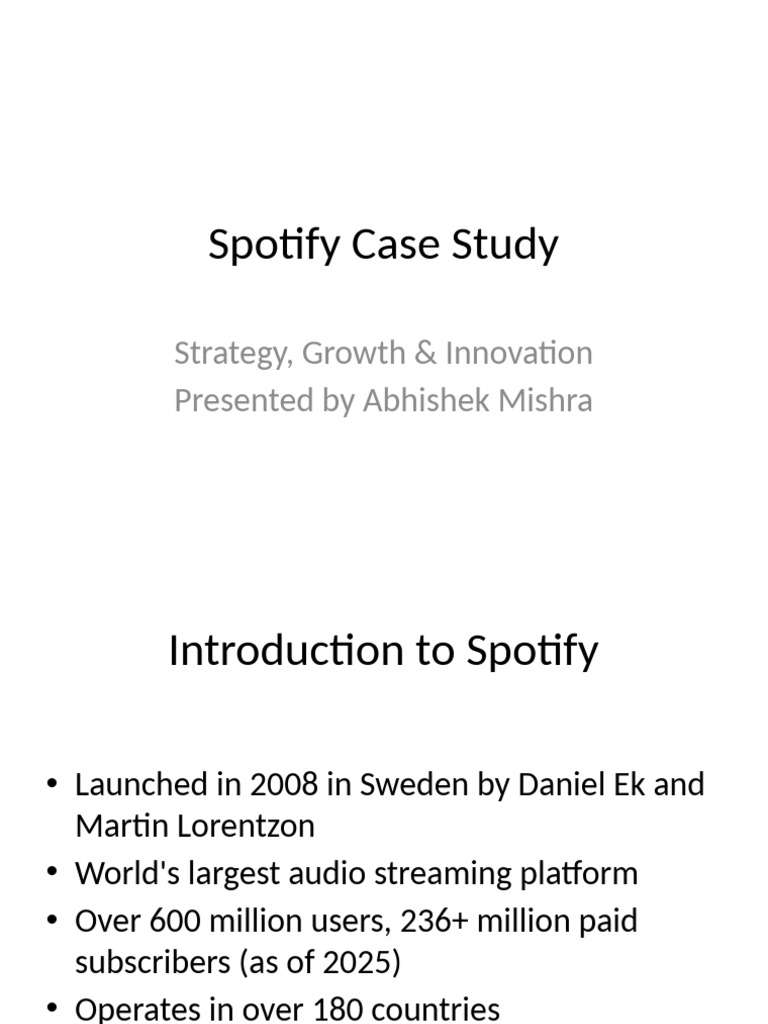 Spotify Growth Strategy & Innovations | PDF | Spotify | Mass Media