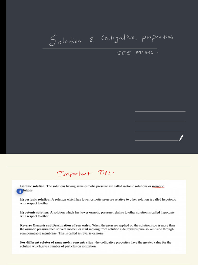 Solutions and Colligative Properties Formula | PDF | Physical Sciences ...