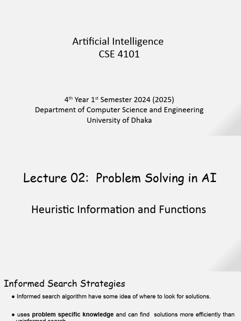 AI S05 - Heuristic Details | PDF | Applied Mathematics | Algorithms