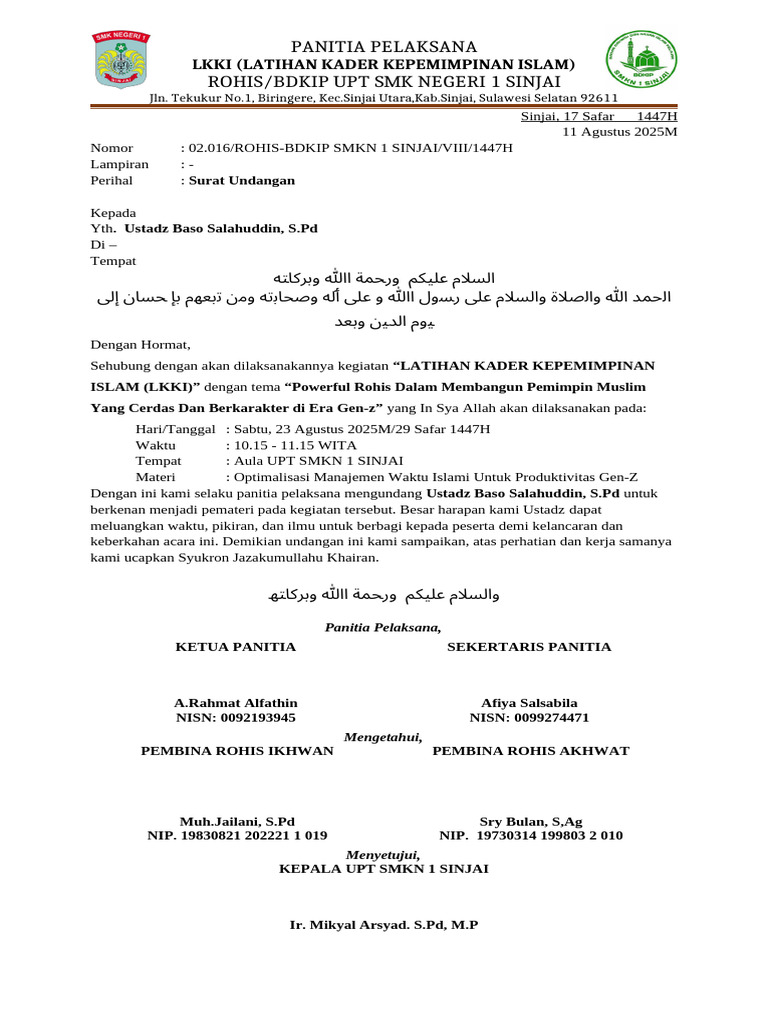 Undangan LKKI: Pemimpin Muslim Gen-Z | PDF