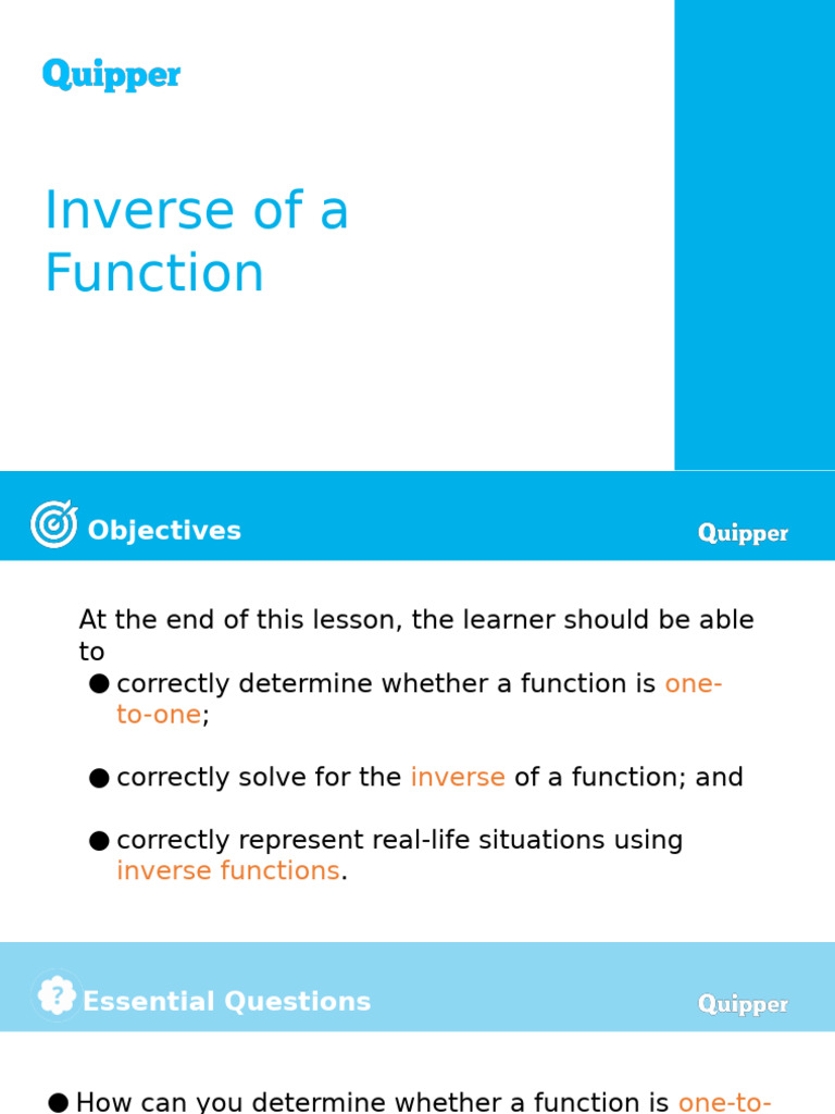 9a Inverse of A Function | PDF | Function (Mathematics) | Functions And ...